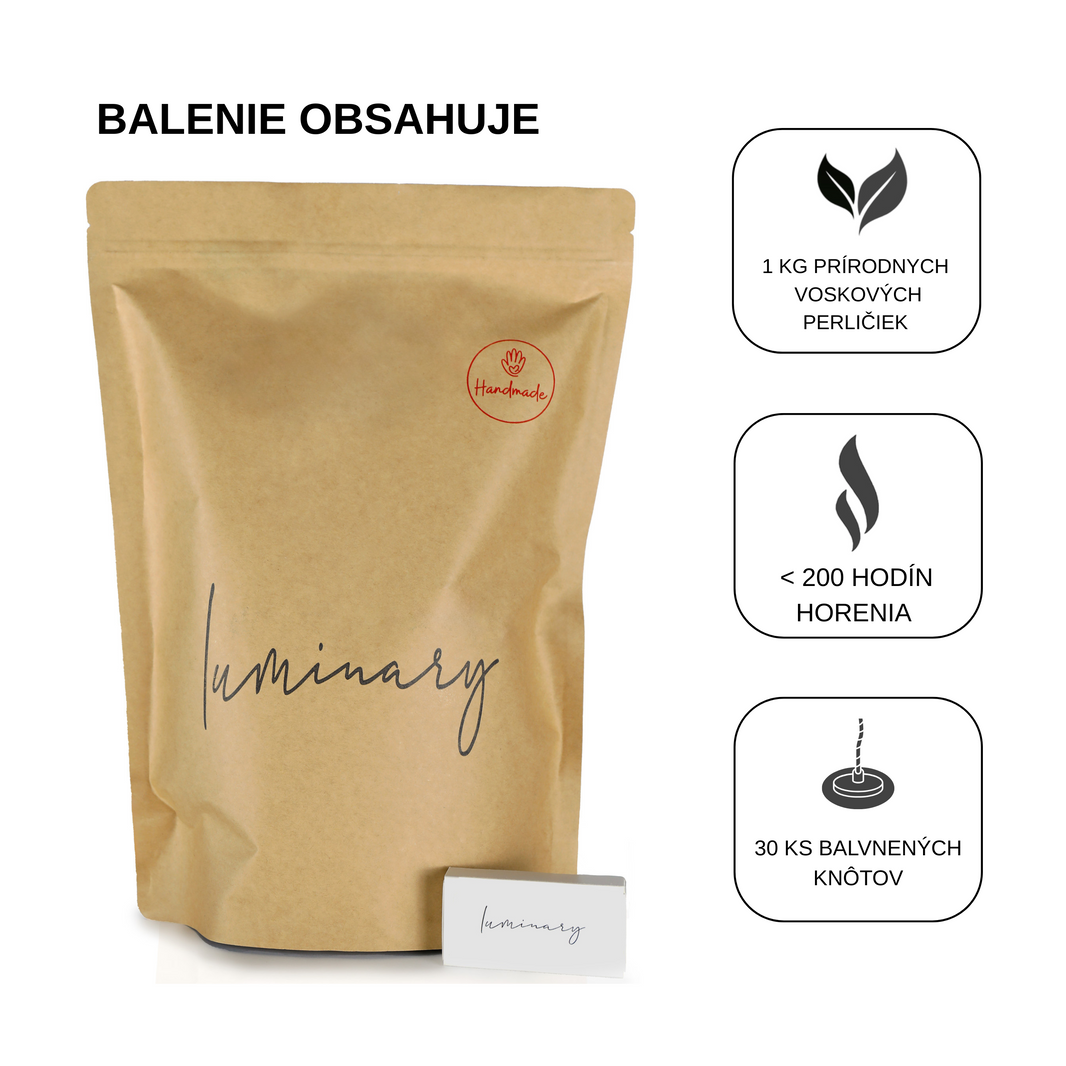 100% prírodné perličkové sviečky Luminary Candles
